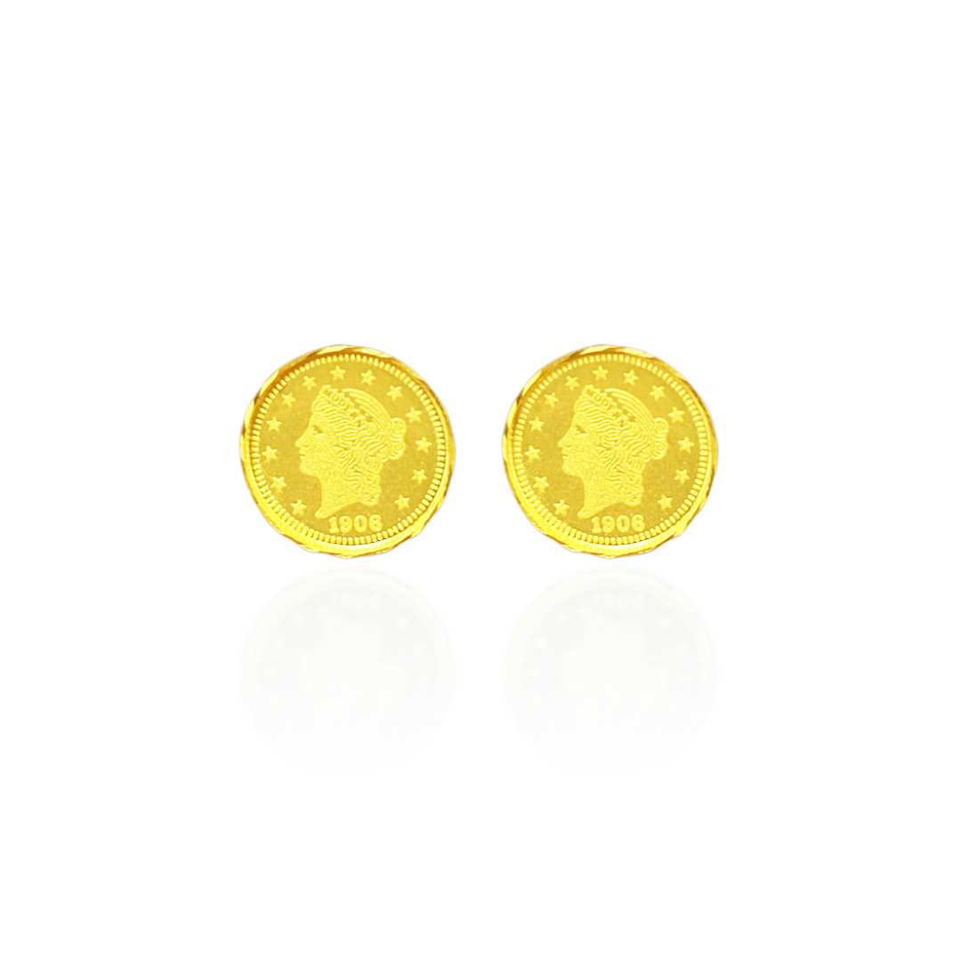Liberty Gold Coin Earstuds – Ngee Soon Jewellery